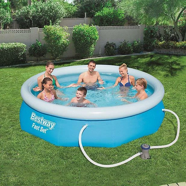 BESTWAY ROUND KIDS Inflatable Paddling Pool with Filter Pump, Fast Set ...