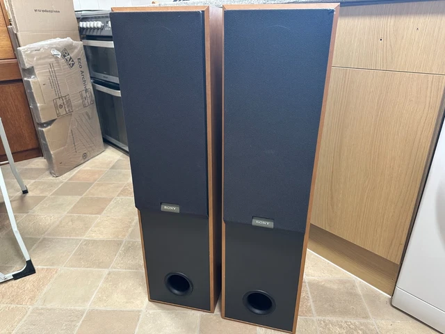 SONY SS-MF400H. 8 OHMs. 150w. 85CMs Tall, Large Floor Speakers In Maple ...