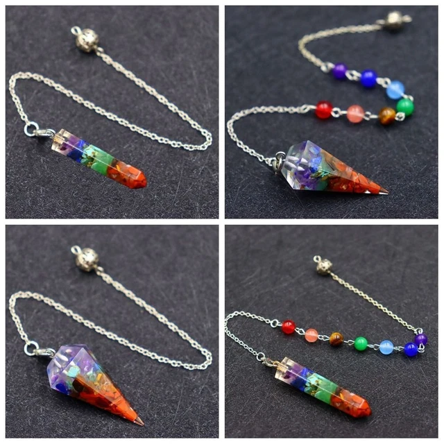 GEMSTONE ROCK HEALING Crystal Reiki Pendulum Pendant Amulet Natural ...