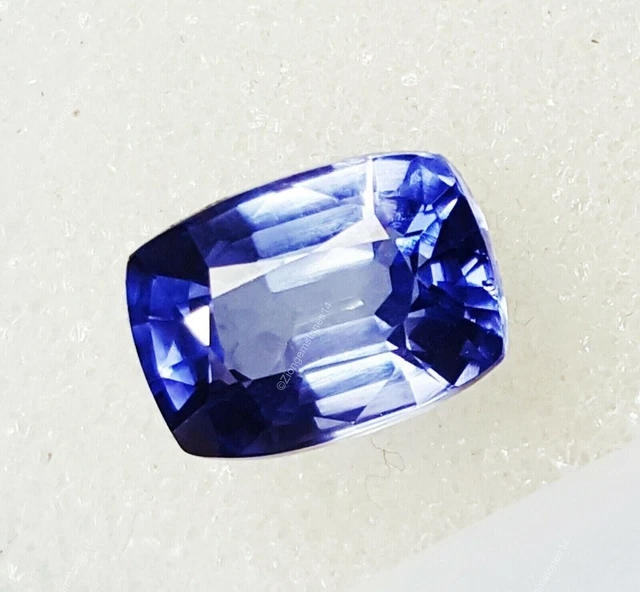 NATURAL ZAFIRO AZUL 3.32CT Suelto Gema Certificado sin Calentar Corte ...