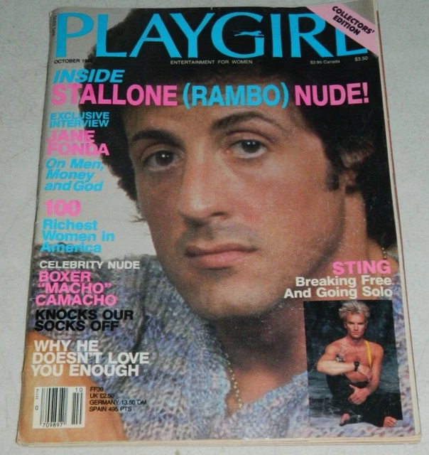 OCTOBER 1985 PLAYGIRL Magazine Sylvester Stallone Rambo Collector's ...