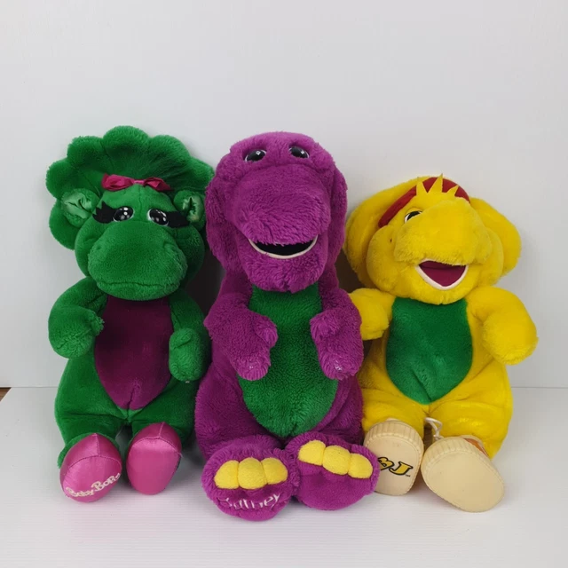VINTAGE BARNEY & Friends Lot of 3 Barney, Baby Bop & BJ 1990s Plush ...