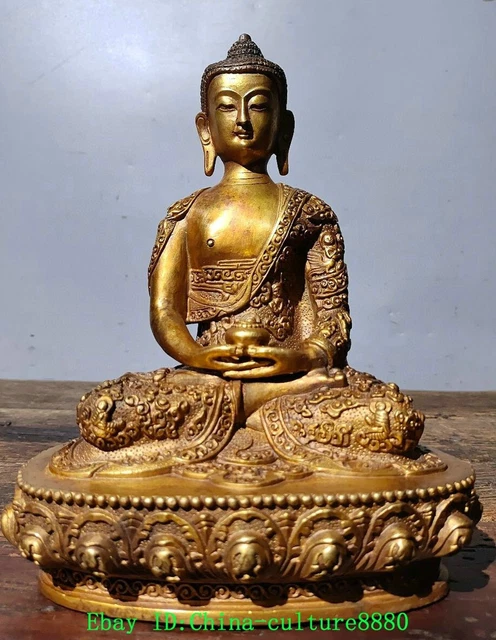 8.8 &VIEUX BOUDDHA Shakyamuni en bronze tibétain doré EUR 183,60 - PicClick FR
