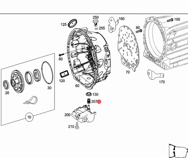 MERCEDES TUBO GUIDA Pompa Olio Cambio Automatico 722.9 Oem 2212707604 ...