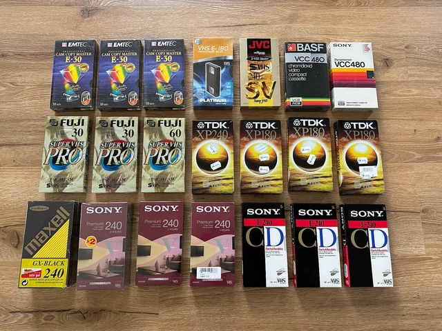 23X VHS VCC Videokassetten TDK, JVC, BASF, FUJI, Maxell, SONY, NEU & OVP! (1) EUR 52,00 ...