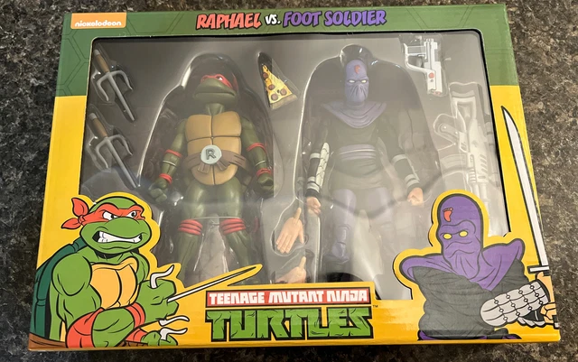 NECA TEENAGE MUTANT Ninja Turtles TMNT Raphael vs Foot Soldier 2 Pack ...