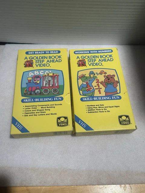 A GOLDEN BOOK Step Ahead Video VHS Lot: working with numbers get ready ...