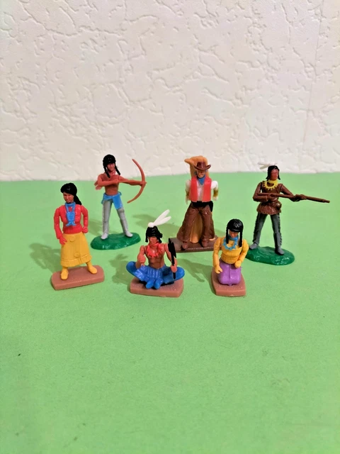 70ER ELASTOLIN UND Plasty Wildwest Swoppet Steckfiguren passt zu Timpo ...