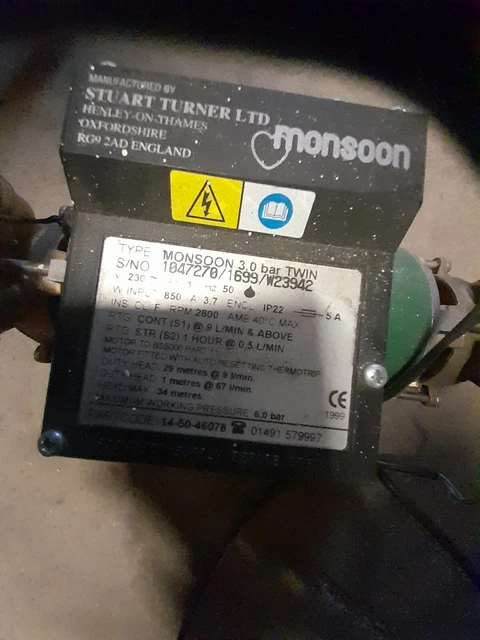 STUART TURNER MONSOON Standard Twin Shower Pump 3.0 bar £145.00 ...