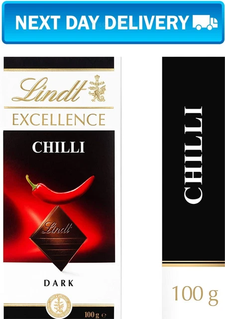 LINDT EXCELLENCE DARK Chilli Chocolate Bar Each 100g £3.03 - PicClick UK