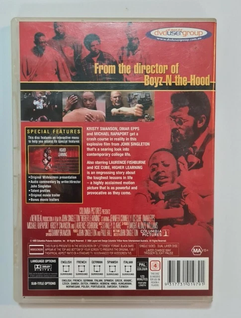 HIGHER LEARNING (DVD, 1995) Region 4. Omar Epps, Kristy Swanson. VGC ...