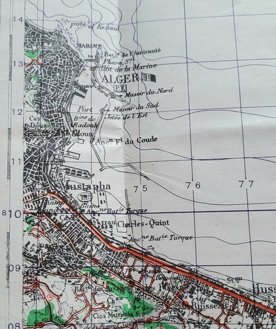 ORIGINAL WW2 ALGER 1942 Algeria Map British Army Raf Military Flight ...