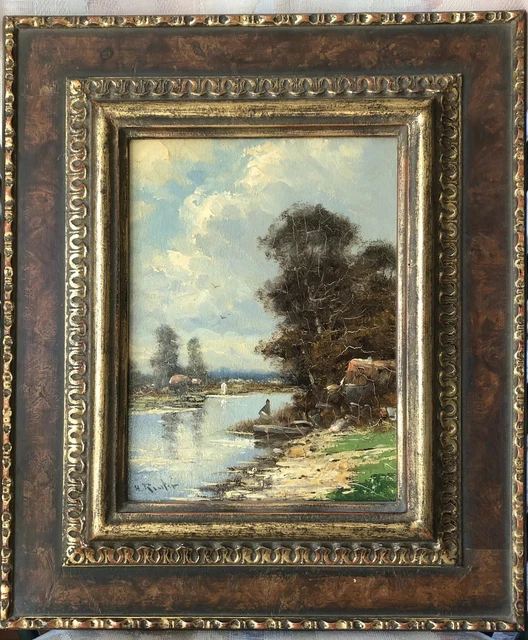 HELMUT REUTER *1913 +1985, org. Ölgemälde auf Holz, signiert, Flussauen, 34x41cm EUR 250,00 ...