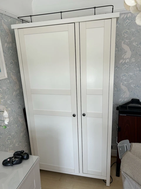 IKEA HEMNES WARDROBE - White, Solid Wood Construction, Flat Packed For Transport £66.07 ...