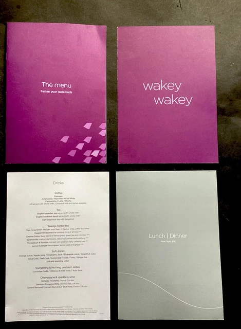 4X VIRGIN ATLANTIC Upper Class Menus- March 2024 -Heathrow To New York ...