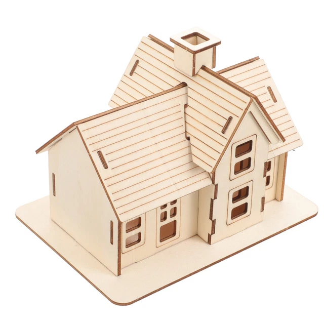 WOOD LOG CABIN Model 3d Assembly House Puzzle Funny Puzzles £9.54 ...