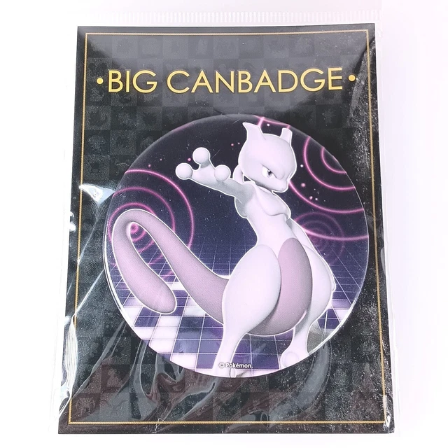 MEWTWO POKEMON CENTER Big Can Badge Japanese Nintendo From Japan F/S ...