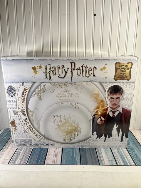 HARRY POTTER MARAUDERS Map 16-Piece Ceramic Dinnerware Set | Plates ...