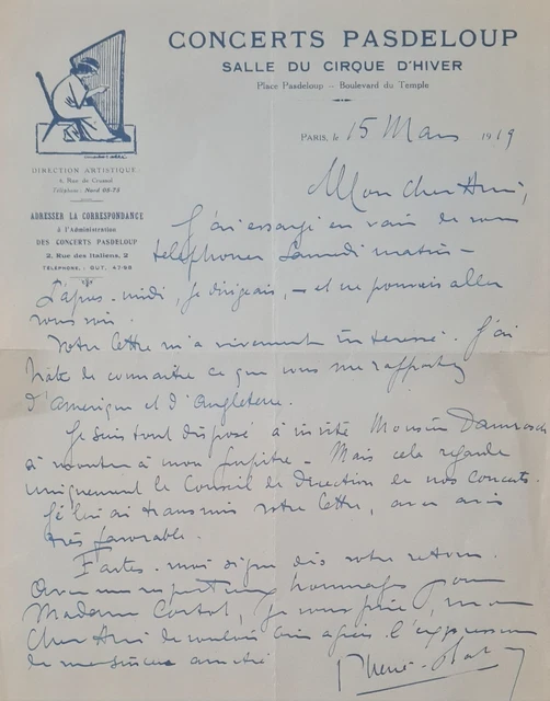 LETTRE AUTOGRAPHE SIGNÉE de Rhené BÂTON de 1919 EUR 160,00 - PicClick FR