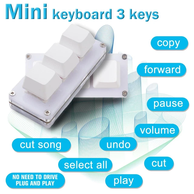 MINI 3-KEY KEYPAD Gaming Keyboard Programming Macro Keypad Mechanical T5B2 EUR 12,14 - PicClick FR