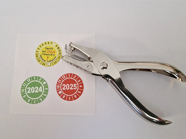 UVV PRÜFPLAKETTEN LOCHZANGE Kerbzange Zange Kontrollzange Rundloch 3 mm EUR 13,20 - PicClick DE