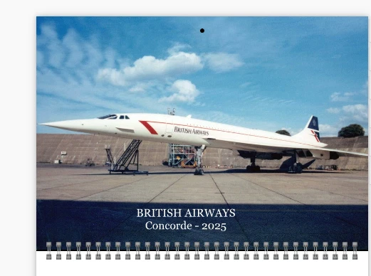 BRITISH AIRWAYS CONCORDE 2025 Tribute Wall Calendar A3 XLARGE (2x A4 ...
