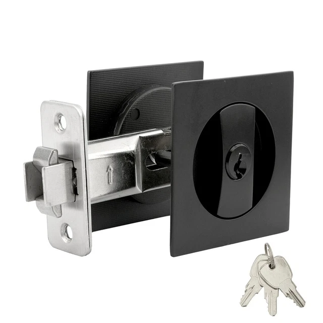 SERRURE DE PORTE coulissante encast carr noir mat riel de confidentialit av EUR 52,68 - PicClick FR