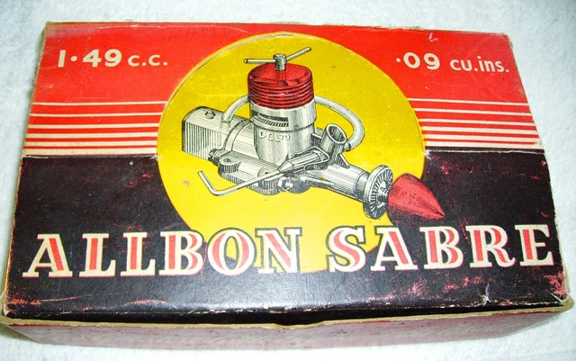 RARE ALLBON DC Davies Charlton Sabre 1.5cc Model Aero Diesel Engine box ...