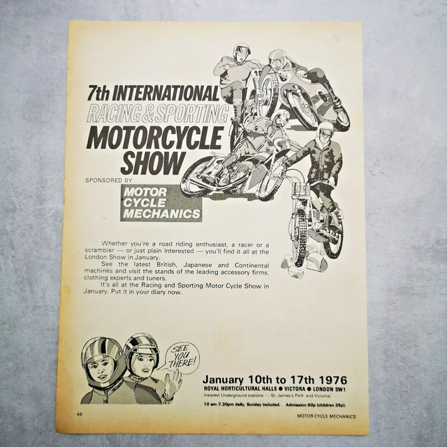 RACING & SPORT Motorcycle Show Motor Bike Motor Cycle Advert Vintage ...