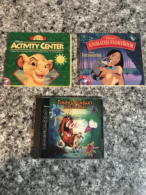VINTAGE DISNEY CD-ROM The Lion King, Pocahontas Animated Storybook ...