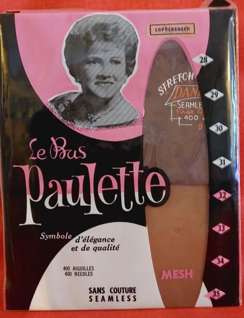 VINTAGE PANTYHOSE VERY RARE Les Bas Paulette Stockings Color Suntan ...