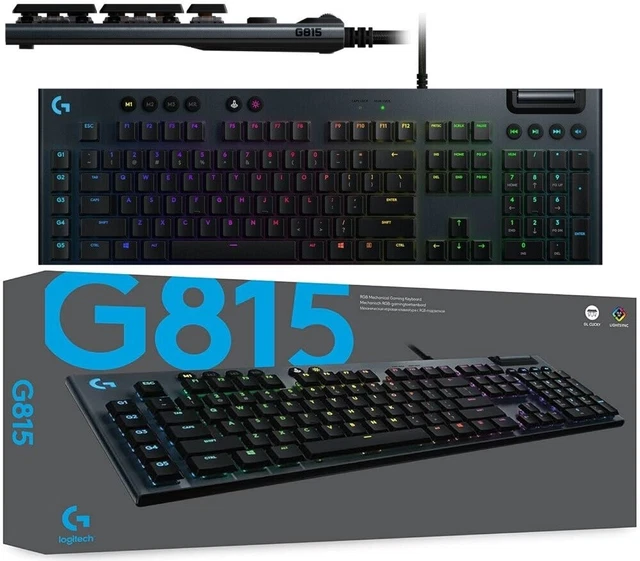 LOGITECH G815 LIGHTSYNC RGB Wired Mechanical Gaming Keyboard, QWERTY UK ...