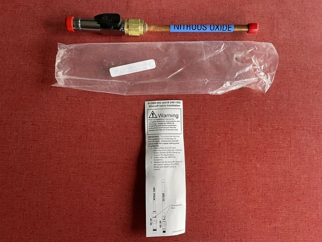 NEW PORTER/PARKER N2O DISS Shut-off Valve w/Check Valves Riser Assem.#B ...