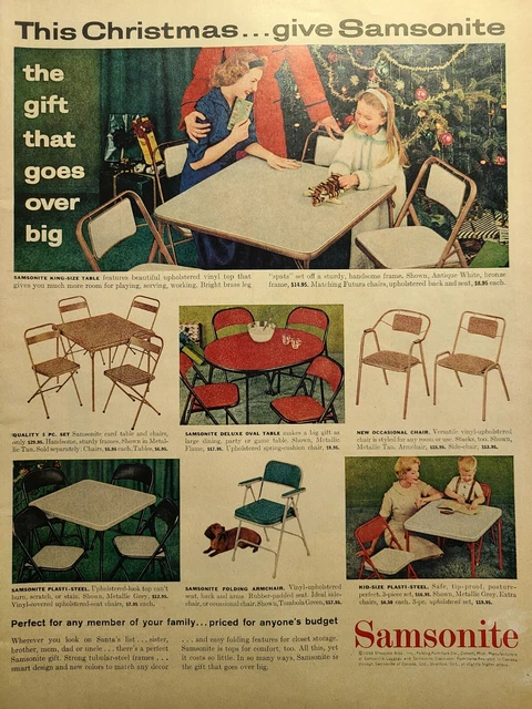 VINTAGE PRINT AD 1958 Samsonite Folding Tables and Chairs - Occasional ...