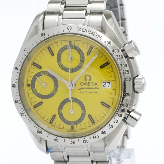 OMEGA SPEEDMASTER MICHAEL Schumacher Yellow Dial Watch 3511.12 Polished ...