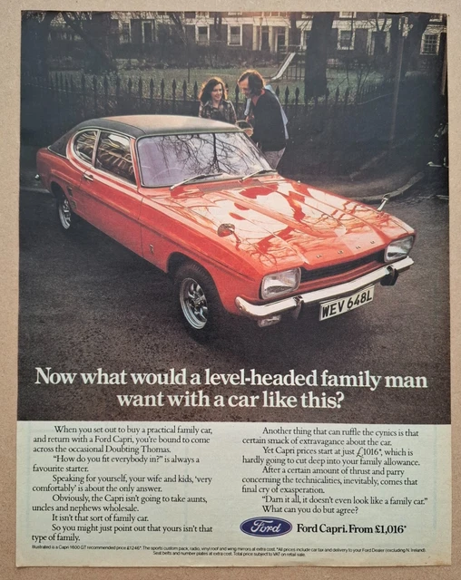 FORD CAPRI ORIGINAL UK Press Advert 1973 £5.91 - PicClick UK