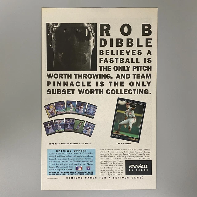 CARTES DE BASEBALL Team Pinnacle Rob Dibble 1993 Vintage Retro ...