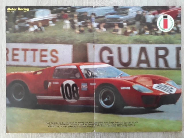 FORD GT40 POSTER 1969 - GT 40 Paul Hawkins Motor Racing Magazine £19.99 ...
