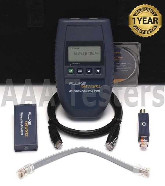 FLUKE NETWORKS MICROTEST MicroScanner Pro Network Cable Tester Verifier ...
