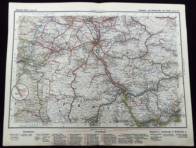 RAILWAY MAP OF Germany Cologne German Rail Network Routes Antique ...