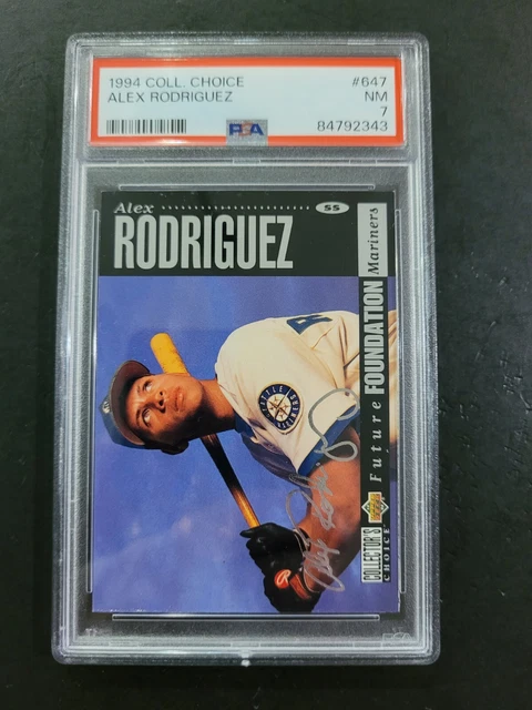 ALEX RODRIGUEZ 1994 Choix du Collector #647 SIGNATURE ARGENT RC PSA 7 ...