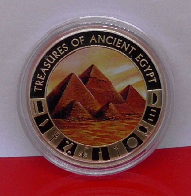 2013 COOK ISLANDS $1 Dollar Coin Treasures Ancient Egypt Pyramids of ...