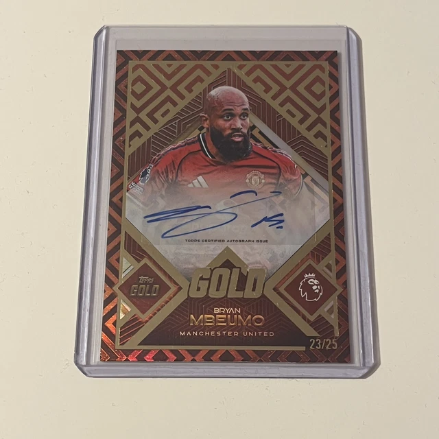 BRYAN MBEUMO AUTO /25 Topps Gold 2026 Manchester United £700.30 ...