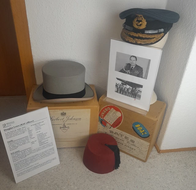 ORIGINAL P-WW2 RAF Air Rank cap boxes etc - named £150.00 - PicClick UK