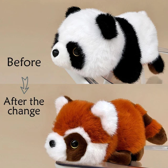 GIANT PANDA TURNS Into Red Panda Simulates Plush Doll Panda w Giant ...