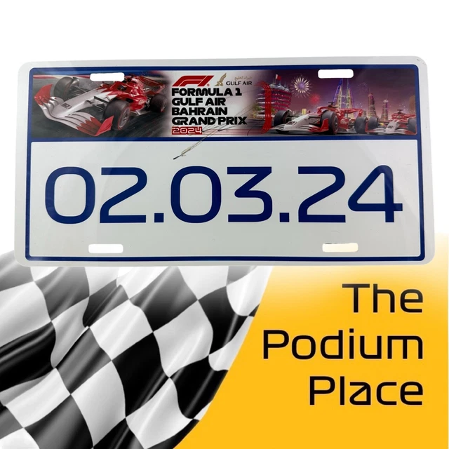 F1 BAHRAIN 2024 Licence Number Plate Signed by Haas driver Nico ...