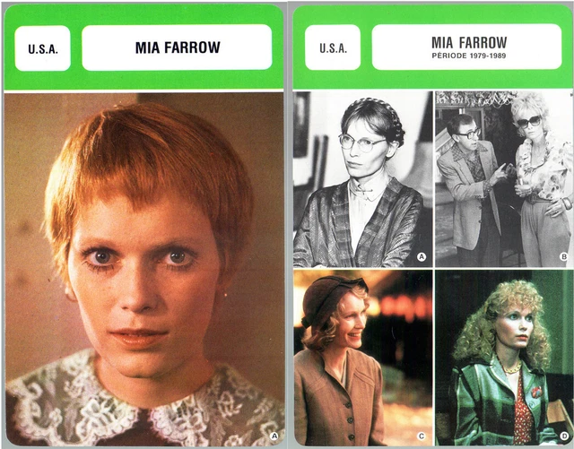 CINEMA CARDS / CARD x2: MIA FARROW - USA (Biography / Filmography) £6. ...