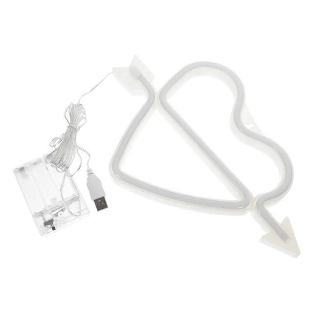 NEON RED HEART Party Light Karaoke Lights Discobal Mood Cupid Bow Child ...