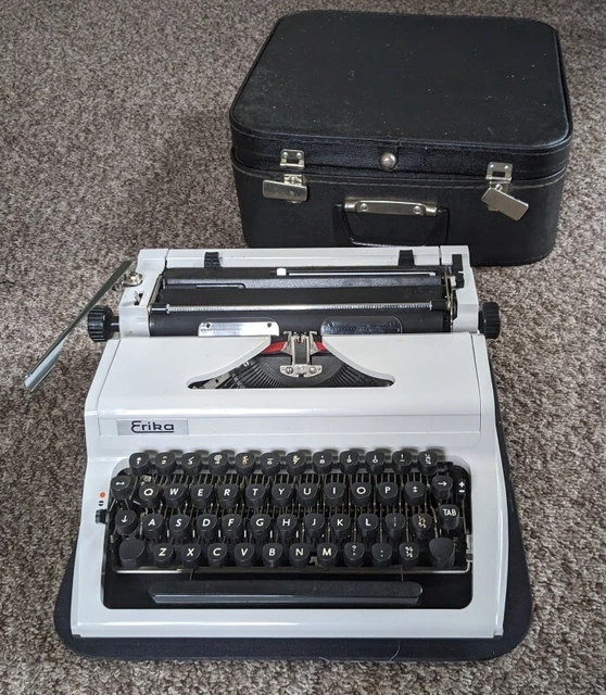 VINTAGE 1980'S ERIKA Robotron 105 Typewriter with Case £20.00 - PicClick UK