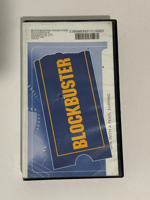 VINTAGE BLOCKBUSTER VIDEO Clamshell VHS "Girl With A Pearl Earring" VG ...